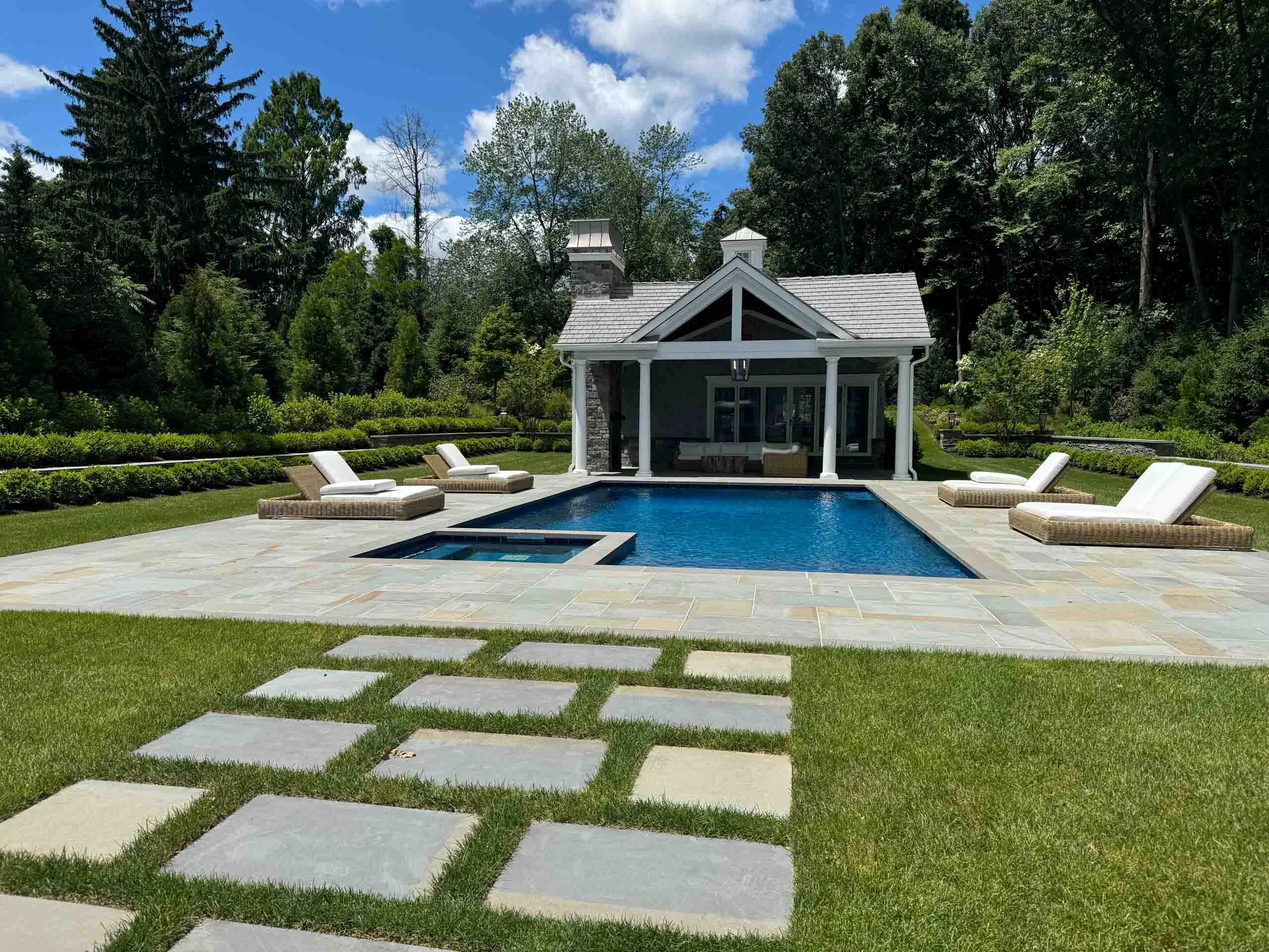 Custom Pool Landscaping For Elegant Outdoor Spaces in Franklin Lakes, NJ